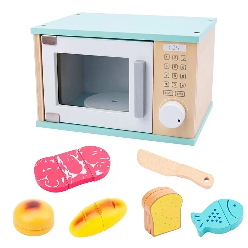 Kit Cozinha Montessori em Madeira Micro-ondas – Ama Mamma